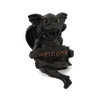 Sitting `Gargiggles` Shelf Sitter Gothic Gargoyle `Welcome` Statue ...