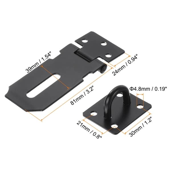 3 Inch Stainless Steel Door Locks Hasp Latch Hinge Lock with Screws ...