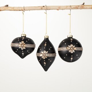 Matte Black Gem Ornament - Set of 3 - Bed Bath & Beyond - 36134682
