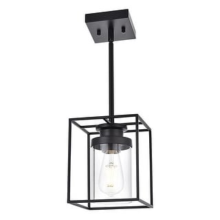 Farmhouse cage pendant light mini kitchen chandelier black ceiling ...