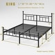 46 Inch Metal Platform Bed Frame with Victorian Vintage Headboard and ...