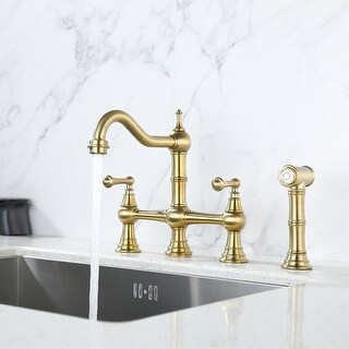 Centerset Bridge Kitchen Faucet with Side Sprayer - Bed Bath & Beyond ...