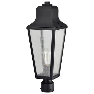 Lawrence 1 Light Post Top Matte Black with Clear Seeded Glass - Bed ...