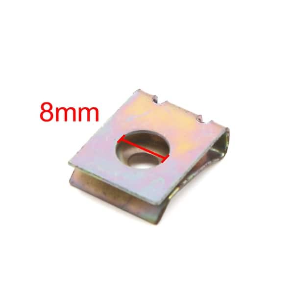 8Pcs 8mm Thread Hole Metal Rivets Bumper Fender U-Type Clips Retainers ...