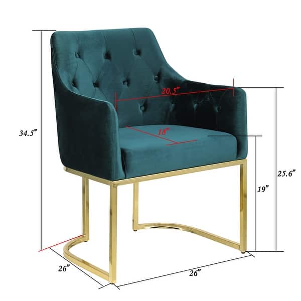 Velvet Accent Chairs Button Tufted Blue Lounge Chairs for Living Room ...