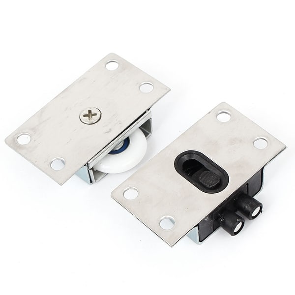 Wardrobe Closet Single Wheel Sliding Door Roller Set 4 Pair - White ...