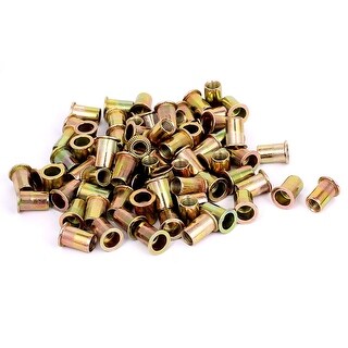 100 Pcs M10x21mm Flat Head Ribbed Body Blind Rivet Nut Insert Nutserts ...