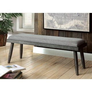 Dining Room Padded Seating Bench in Gray Finish - Bed Bath & Beyond ...