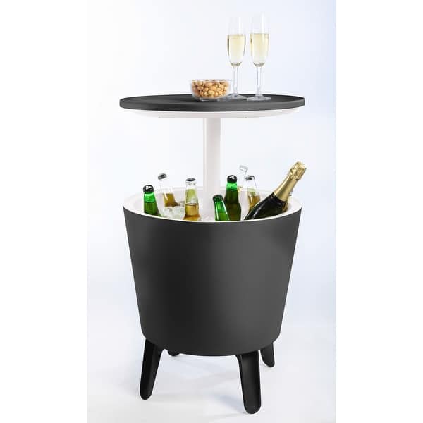 Keter Cool Bar Indoor Outdoor Patio Beverage Cooler and Bar Pop-Up Side ...