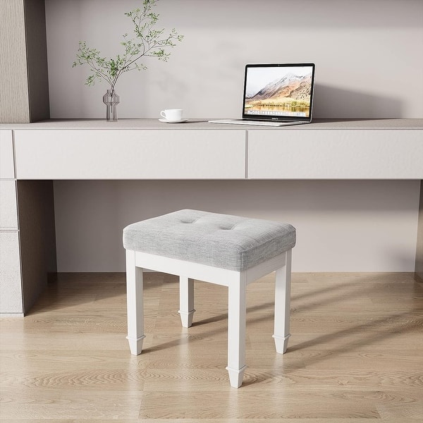 Vanity Stool Bench with Solid Wood Leg - Bed Bath & Beyond - 38450124