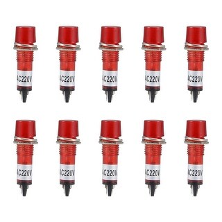 Signal Indicator Dash Light AC 220V Neon Bulbs XD10-3 Red 10mm Panel ...
