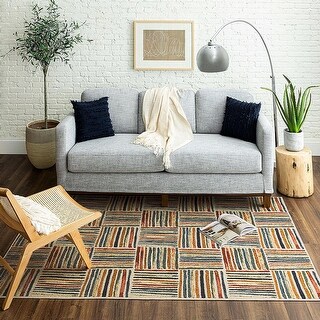 Mohawk Home Ares Striped Color Block Area Rug - Bed Bath & Beyond ...