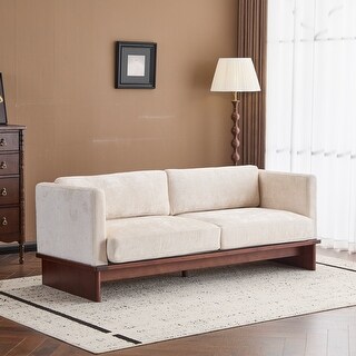 77 in. Square Arm Modern 3 Seater Boucle Sofa Upholstered Couch with ...
