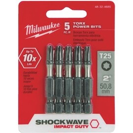 Milwaukee 5Pk 2"T25 Torx Power Bit - Bed Bath & Beyond - 12281204
