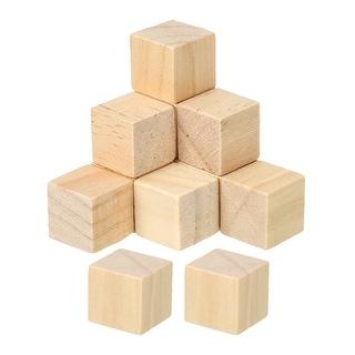 Unfinished Wooden Blocks, 50 Pcs Natural Wood Cube Square Wood Blocks ...