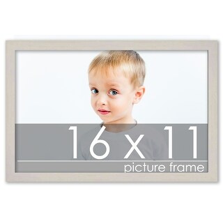 16x11 Traditional White Washed Complete Wood Picture Frame with UV ...