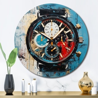 Designart "Watche Temporal Fusion" Fashion Oversized Wall Clock - Bed ...