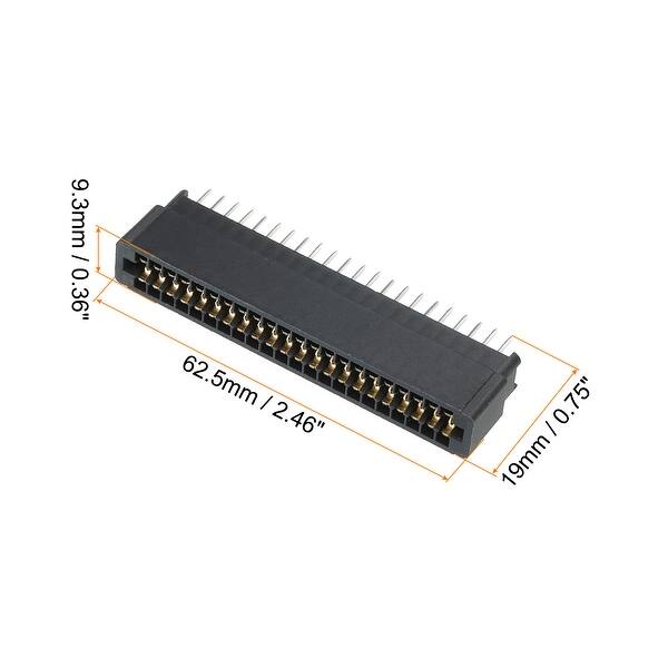 Card Edge Connector Black Socket Right Angle 44 Pin 2.54mm Pitch - Bed ...