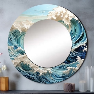 Designart "Soft Color Minimal Beach Wave I" Coastal Beach Wall Mounted ...