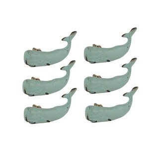Aqua Blue Cast Iron Whale Drawer Pulls/ Cabinet Knobs (Set Of 6) - 1.5 ...