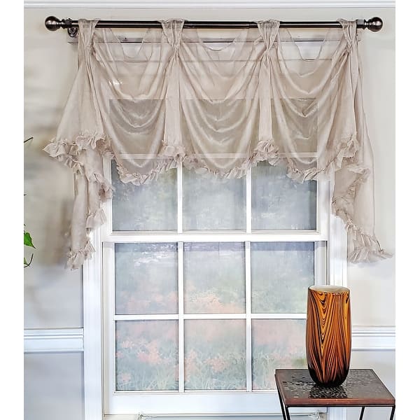 RLF Home Design Sheers Victory Swag 3-Scoop Window Valance - Bed Bath ...
