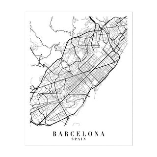 Barcelona Catalonia Spain Maps Minimal Art Print/Poster - Bed Bath ...