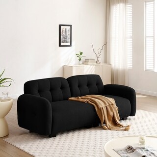 Upholstered Deep Seat Teddy Sofa, 4-Person Sectional for Living Room ...