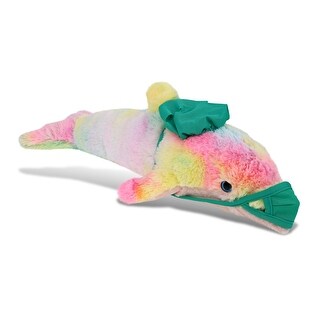 DolliBu Large Rainbow Dolphin Doctor Plush with Scrub Uniform and Cap ...
