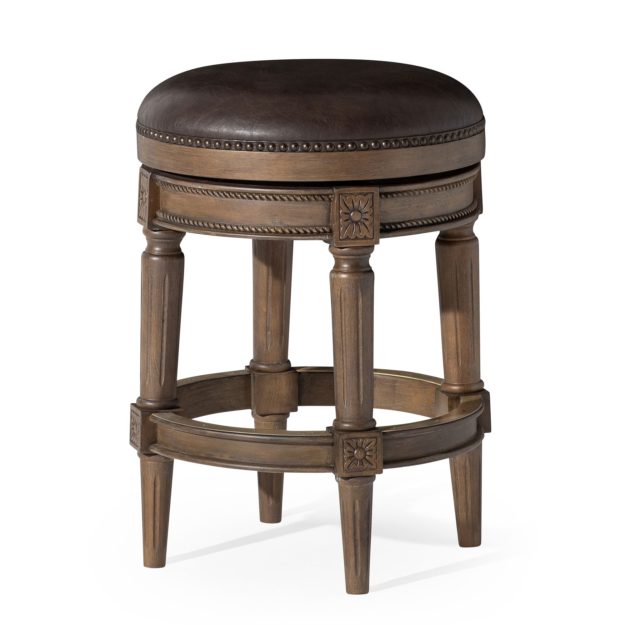 Maven Lane Pullman Counter Stool in Walnut Finish w/ Marksman Saddle ...