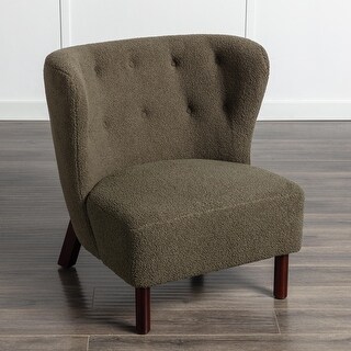Chic Upholstered Armless Accent Chair with Sturdy Walnut Legs, Perfect ...