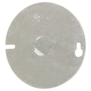 4 in. Round Galvanized Steel Octagon Box cover in Galvanized Steel ...