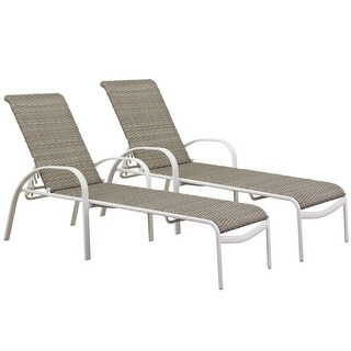 Courtyard Casual Santa Fe Wicker Aluminum Chaise Lounge Price Set of 2 ...