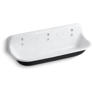 Kohler Brockway 60" Wall Mounted Trough-Style Sink with 6 Deck Holes ...