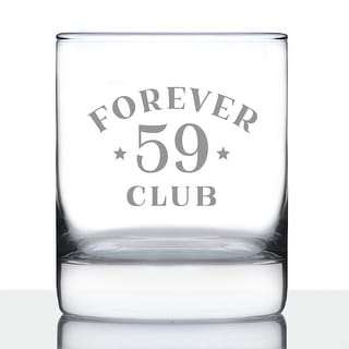 Forever 59 - Whiskey Rocks Glass - 60th Birthday Gifts - 10.25 Ounce ...