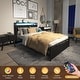 Full Size LED Bed Frame with Storage Headboard, 2 Under-Bed Drawers ...