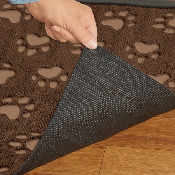 Paw Print Waterproof Skid-Resistant Backing Utility Rug - 23.700 x 4. ...