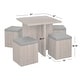 Simple Living Baxter 5-piece Table with Storage Ottoman Dining Set ...
