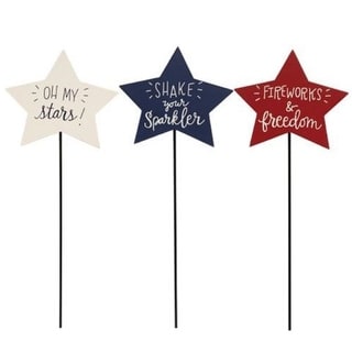 Patriotic Star Plant Stake 3 Asstd. - Bed Bath & Beyond - 37670854