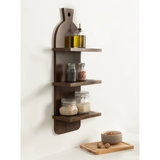 Kate and Laurel Braxton 3-Tier Wood Shelf - 12x32 - Bed Bath & Beyond ...