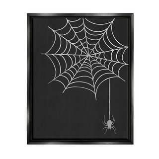 Stupell Casual Black Hanging Spider Web Floater Canvas Wall Art by ...