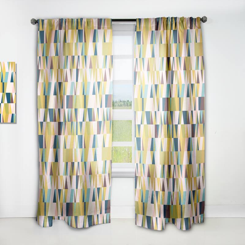 Carson Carrington Labacka Triangular Retro Design Mid-CenturyCurtain ...