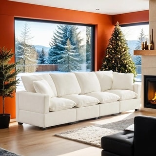 Artsy 110x29" Modular Sectional Sofa with Pure Foam Cushions, Flexible ...