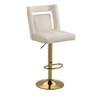 Ivory Bar Stools with Back and Footrest Counter Height - 18.9*22.14*37. ...