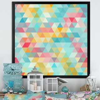Designart "Abstract Of Triangles" Mid-Century Modern Framed Wall Decor ...