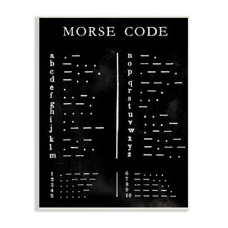 Stupell Vintage Morse Code Chart Alphabet and Numerals Wood Wall Art ...