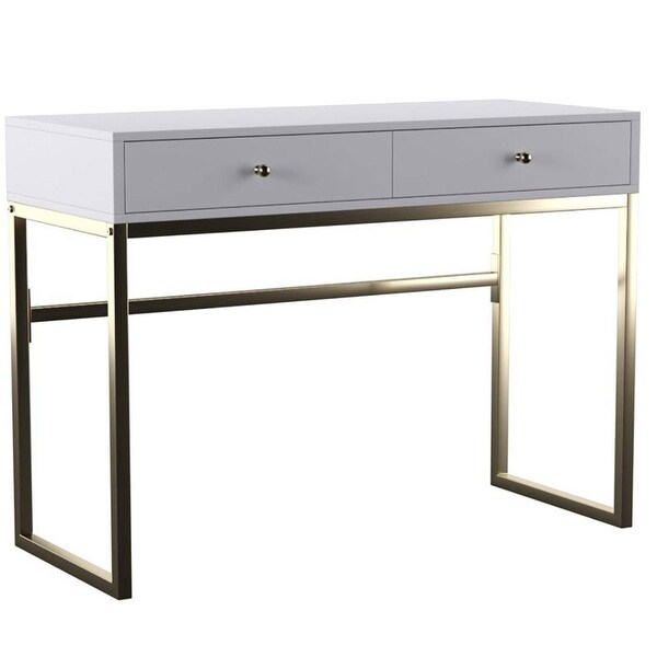 White and brass writing desk store