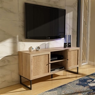 Wood TV Stand, Modern 70 inch TV Stand, Entertainment Center with ...