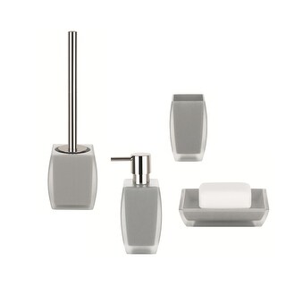 4-Piece Bathroom Accessories Set Spirella Freddo Gray - Bed Bath ...