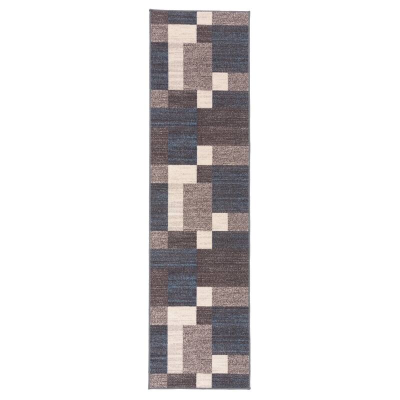 World Rug Gallery Modern Boxes Design Non-slip (Non-skid) Area Rug ...
