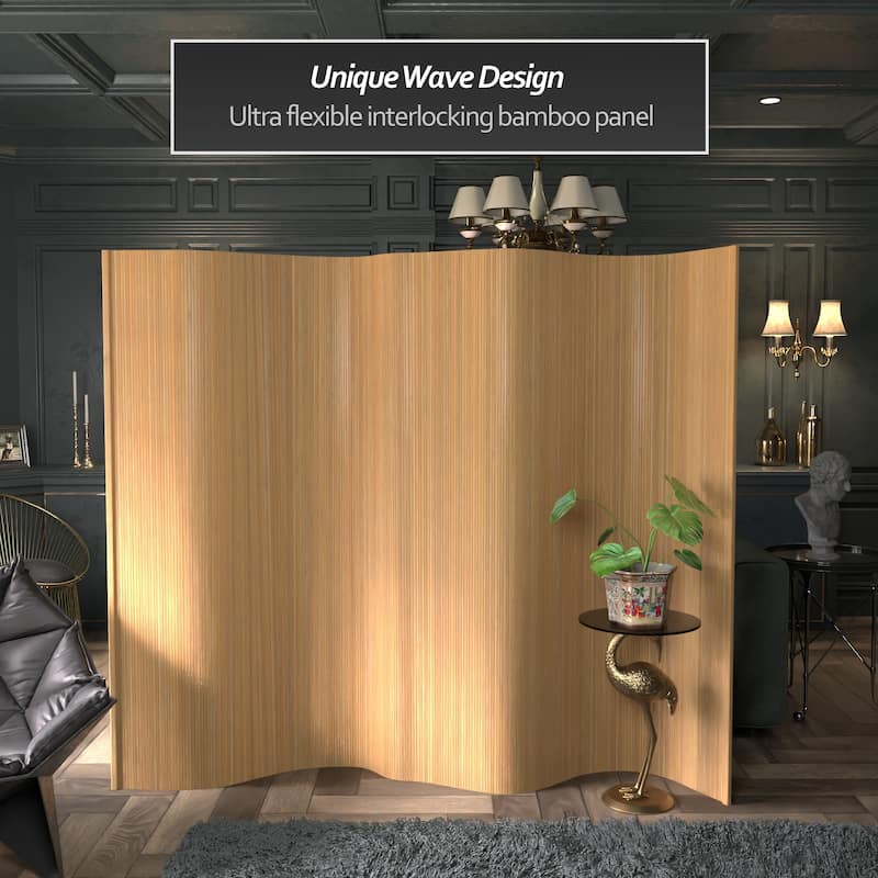 Handmade Bamboo Wave 6-foot Screen (China) - On Sale - Overstock - 7647733